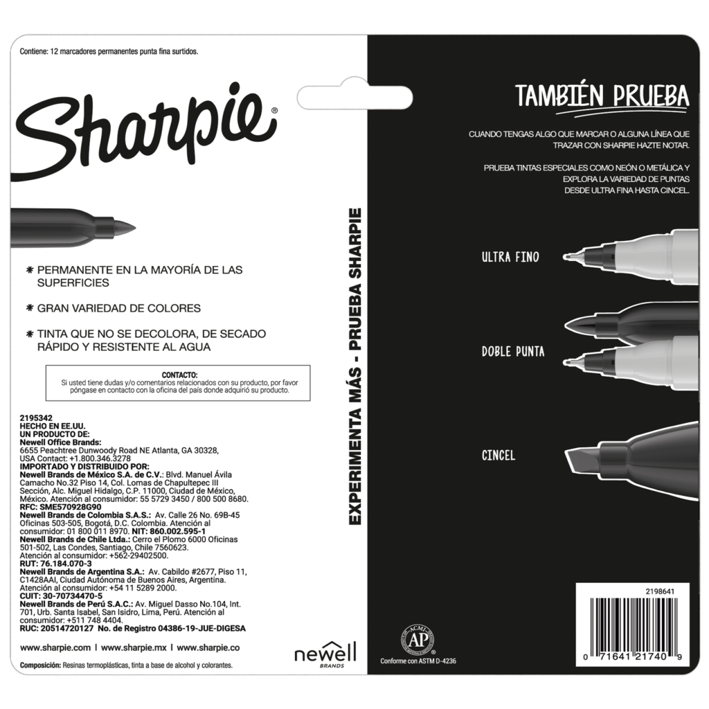 Sharpie Punta Fina Portraits X12 – Yuner